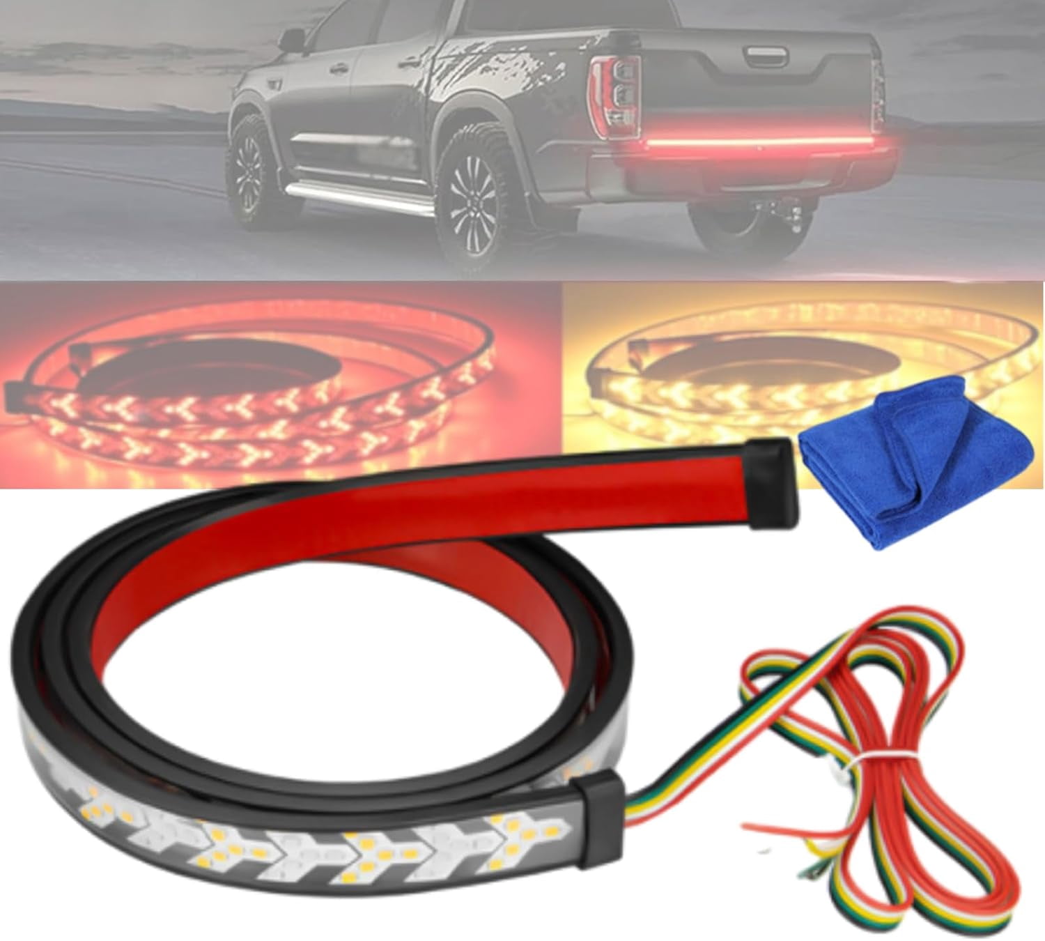 78 Inch Truck Tailgate Strip Light LED Bar with Sequential Turn Signals ...