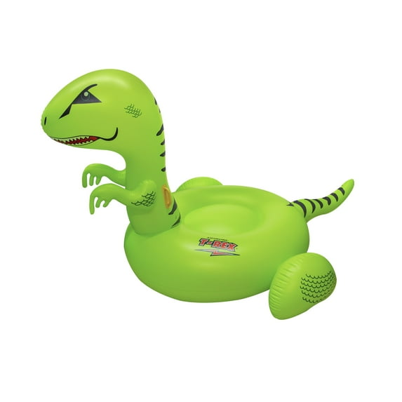 78" Inflatable Green and Black Giant T-Rex Ride-On Swimming Pool Float ...