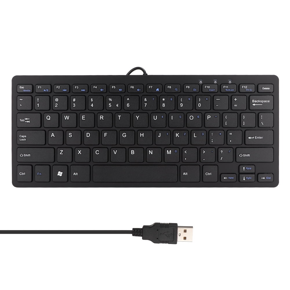 78-Key Mini USB Wired Keyboard with Multimedia Controls Ultra-Thin ...