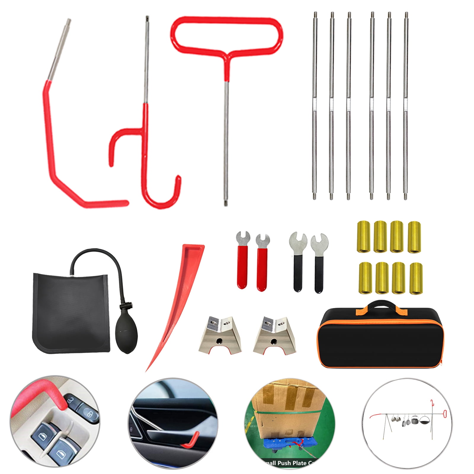 78" Long Distance Car Key Hook tool with Wedge Airbag Wrench and ...
