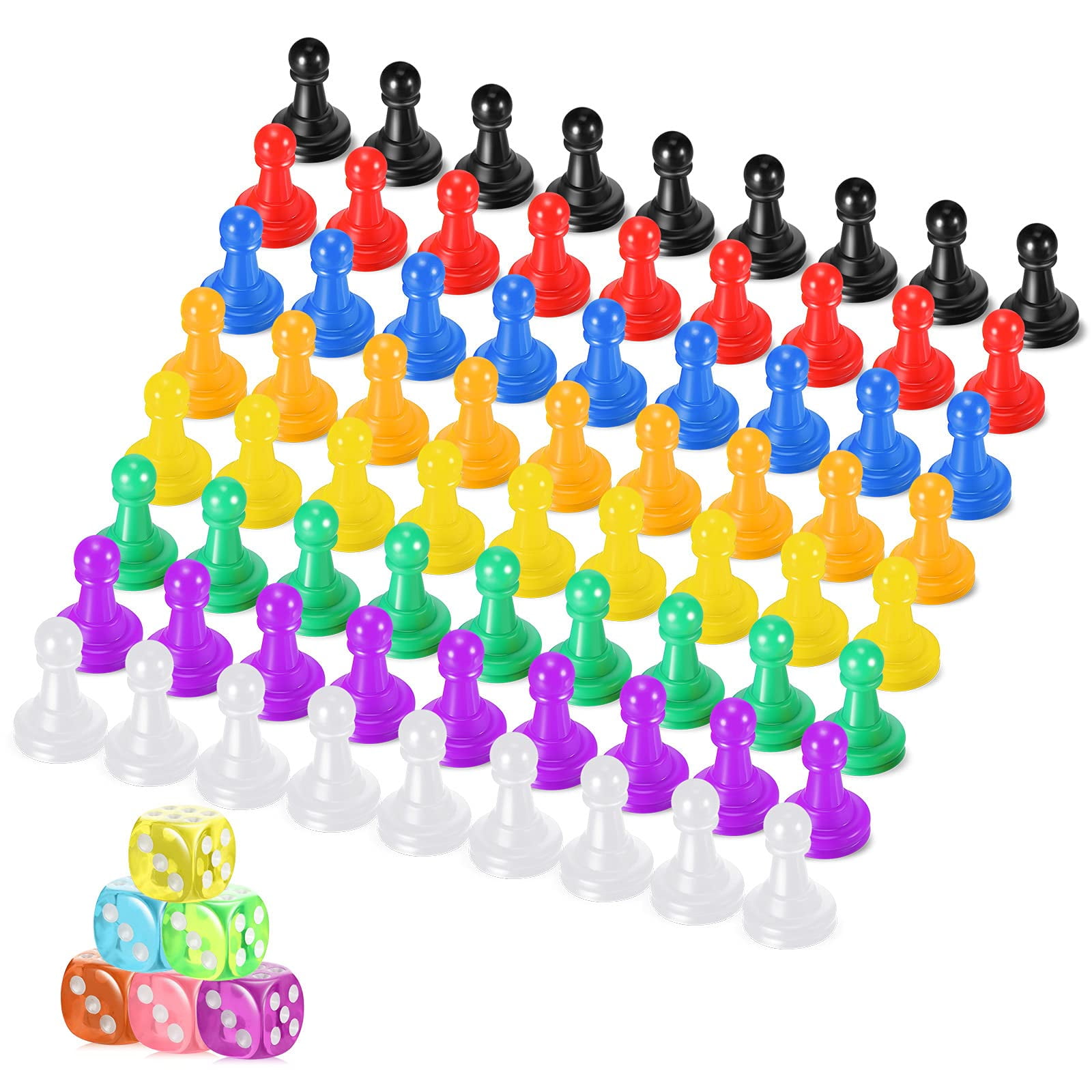 78 Multicolor Board Game Include 72 Multicolor Plastic Pawn Chess 6 ...