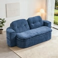 78" No-Assembly Chenille Sofa Bed: With Hidden Quilt+Pillows,Foldable ...