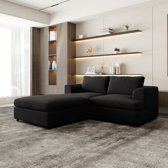 78" Oversized Modular Sectional Couch, Deep Seat Bouclé Cloud Sofa with ...