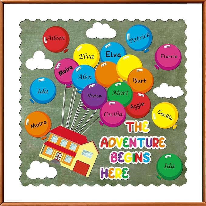 78 Pcs Colorful Balloons Bulletin Board Decoration Set Adventure ...