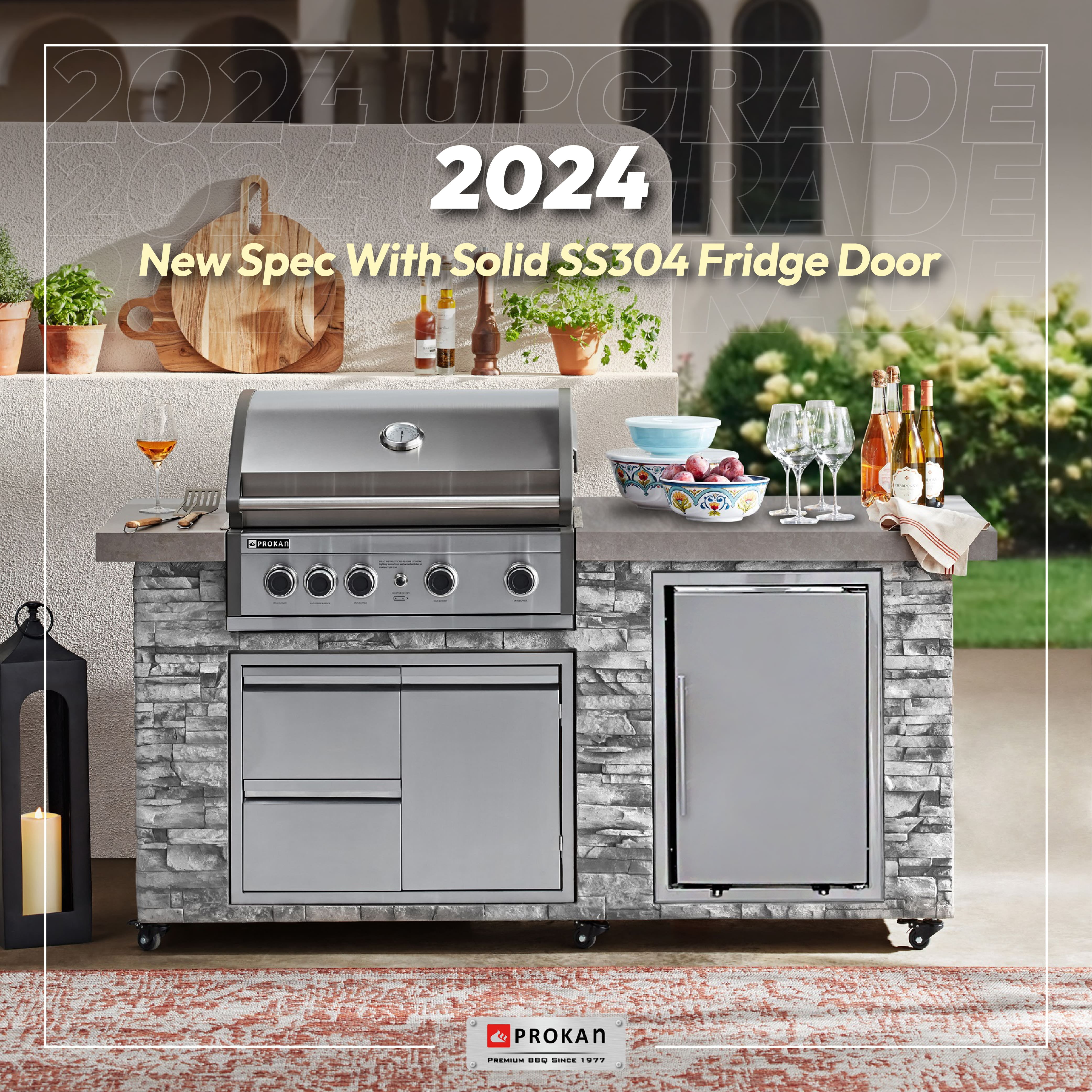 "Prokan 78"" Pro Elite European Ledge Island Grill - Backyard Heavy ...