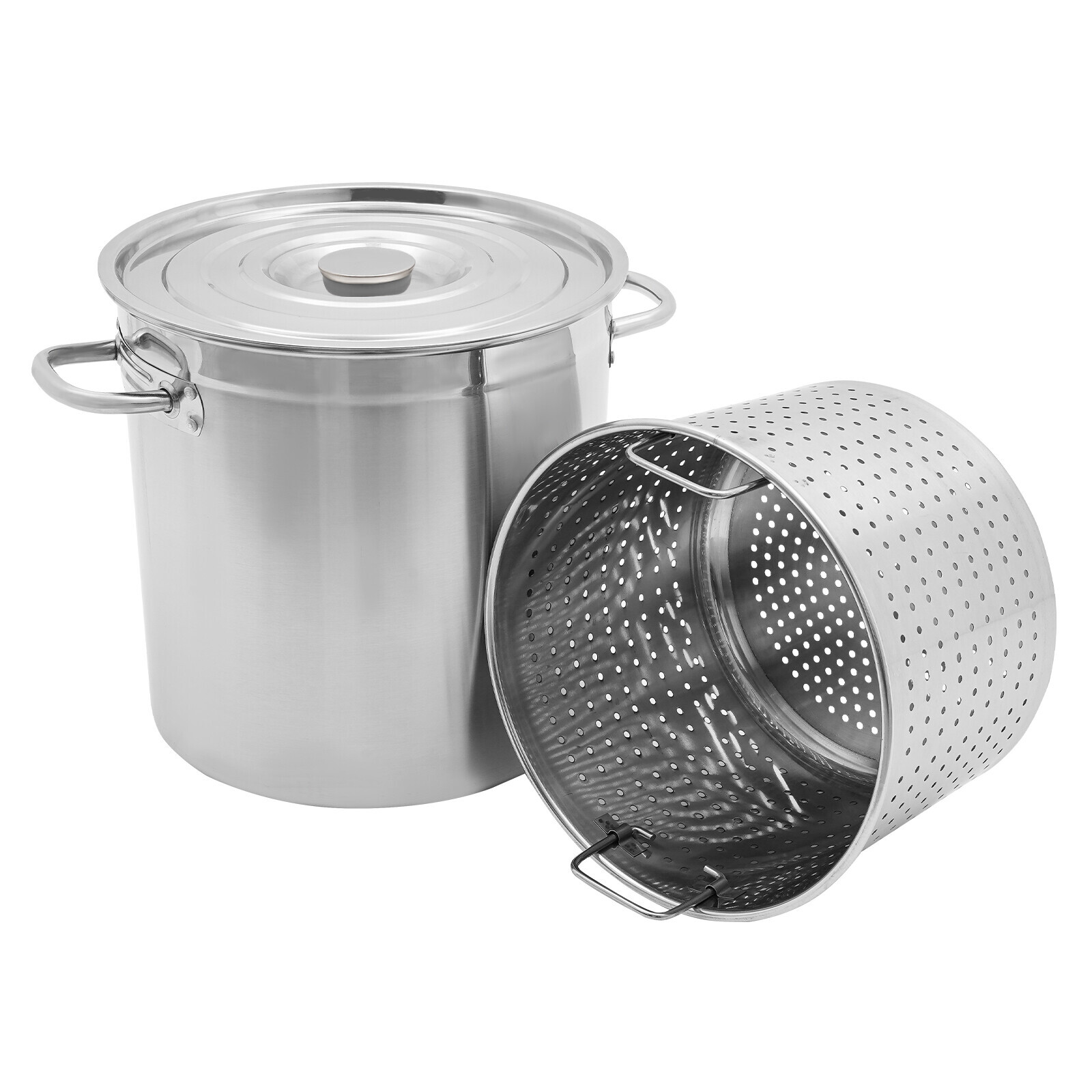 78 QT Stainless Steel Seafood Boil Pot With Basket Heavy Duty Cooking ...