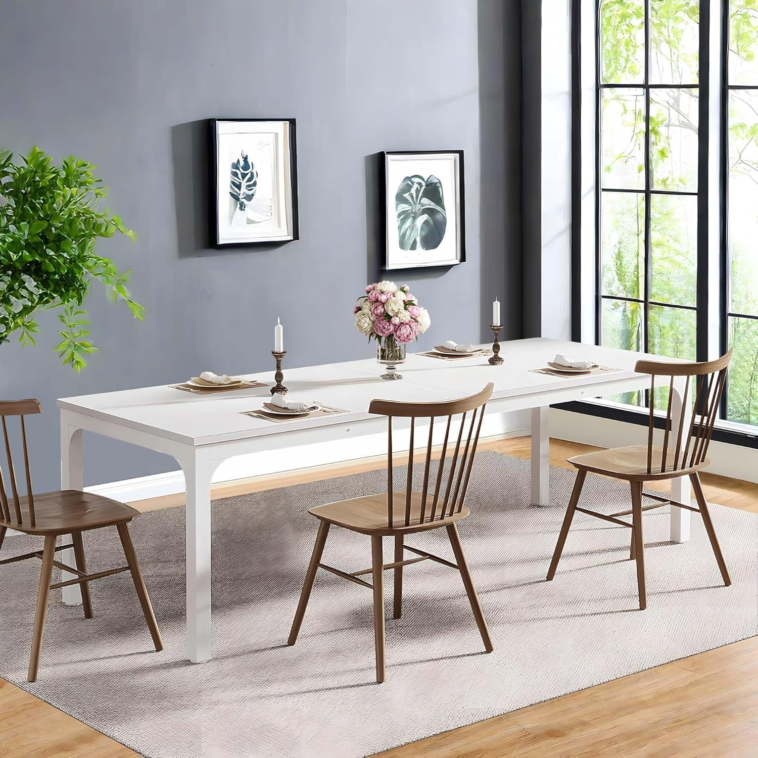 78" Rectangular Dining Table for 6-8 Modern Long Table Kitchen & Dining ...