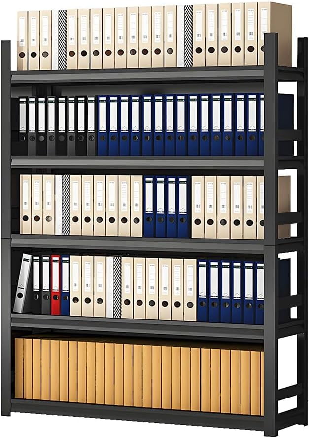 78" Tall Bookshelf, 5-Tier Office Information Shelf with Adjustable ...