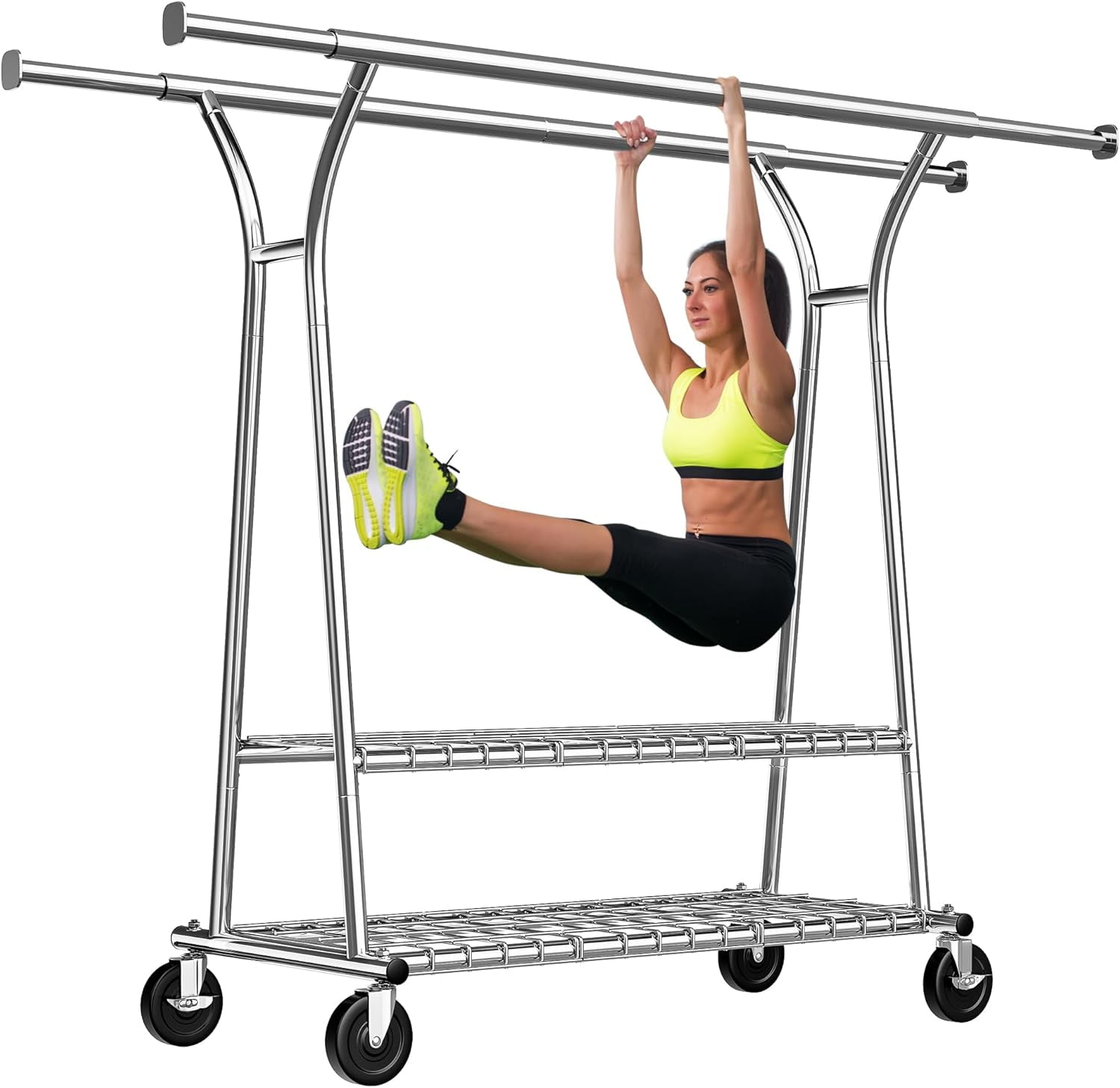 78"W Clothes Rack Heavy Duty Loads 650LBS, Clothing Racks for Hanging ...