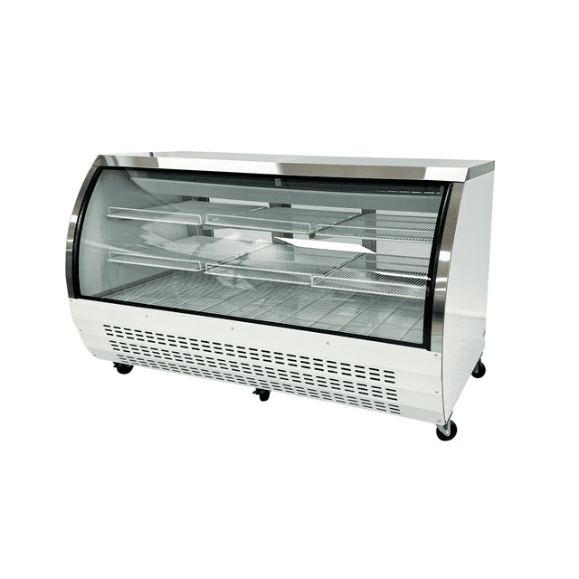 78 in. Deli Meat Curve Glass Display Butcher Shop Commercial ...