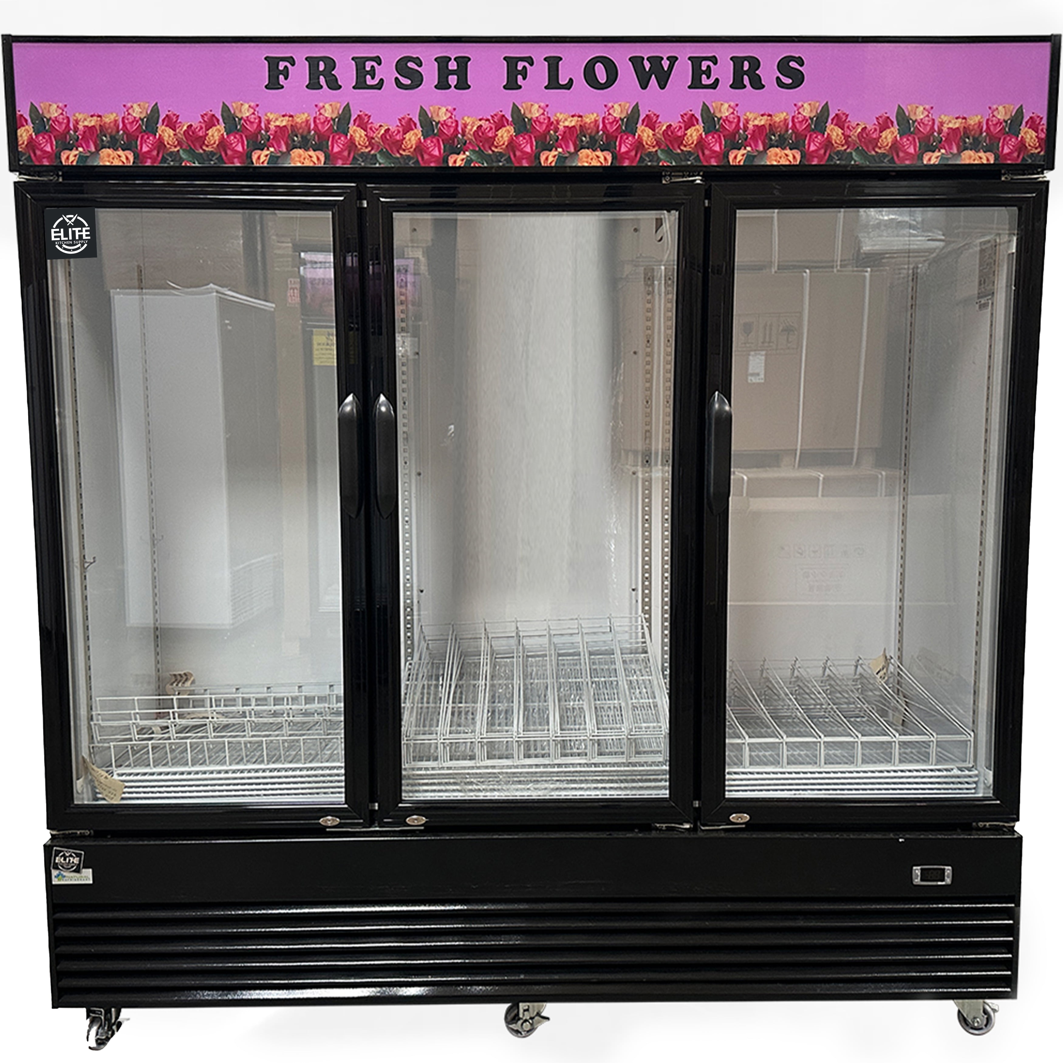 78 in. Commercial Refrigerator Display 60 Cu.Ft. Flower Fridge, Glass ...
