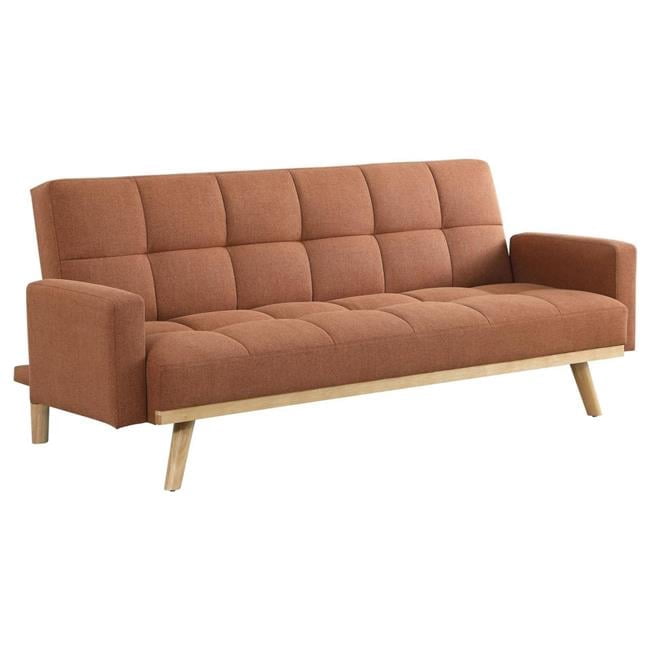 78 in. Kori Fabric Sofa Futon Bed with Tufted Back & Angled Legs ...
