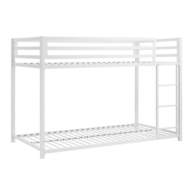 78 in. Ovi Mounted Ladder Ground Level Platform Bed White Twin Size ...