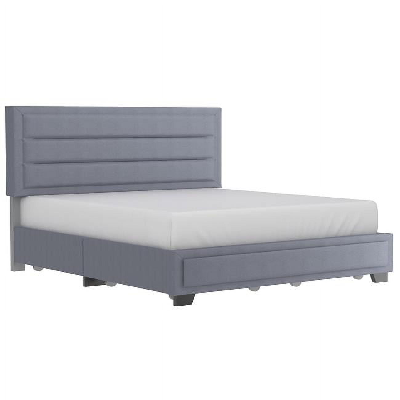 78 in. Russell Platform Bed with Storage in Grey - King Size - Walmart.com