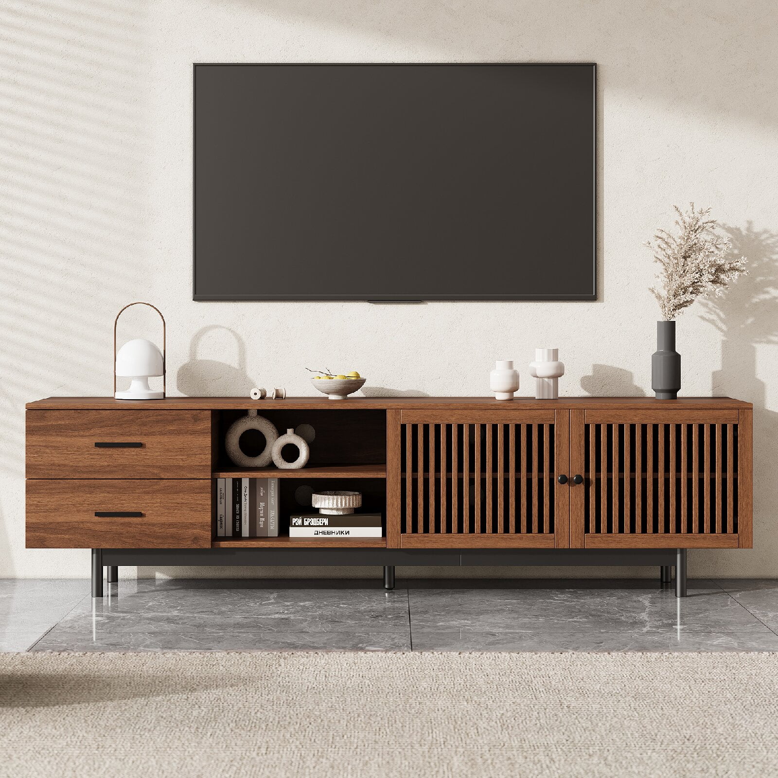 78 inch Modern TV Stand for TVs up to 85", Entertainment Center with ...