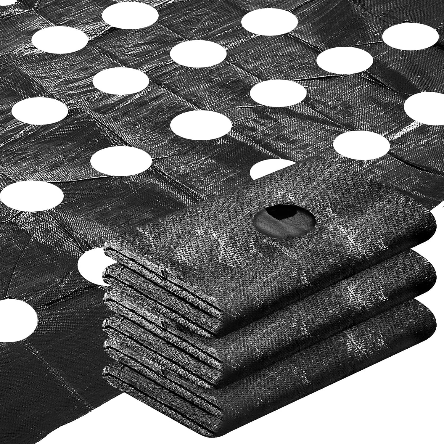78 x 6.5 ft Garden Weed Barrier Landscape with Planting Holes Fabric ...