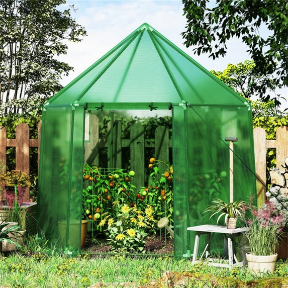 78"x68"x75" Walk-In Mini Greenhouse Easy Assembly Plant Protection Tent ...