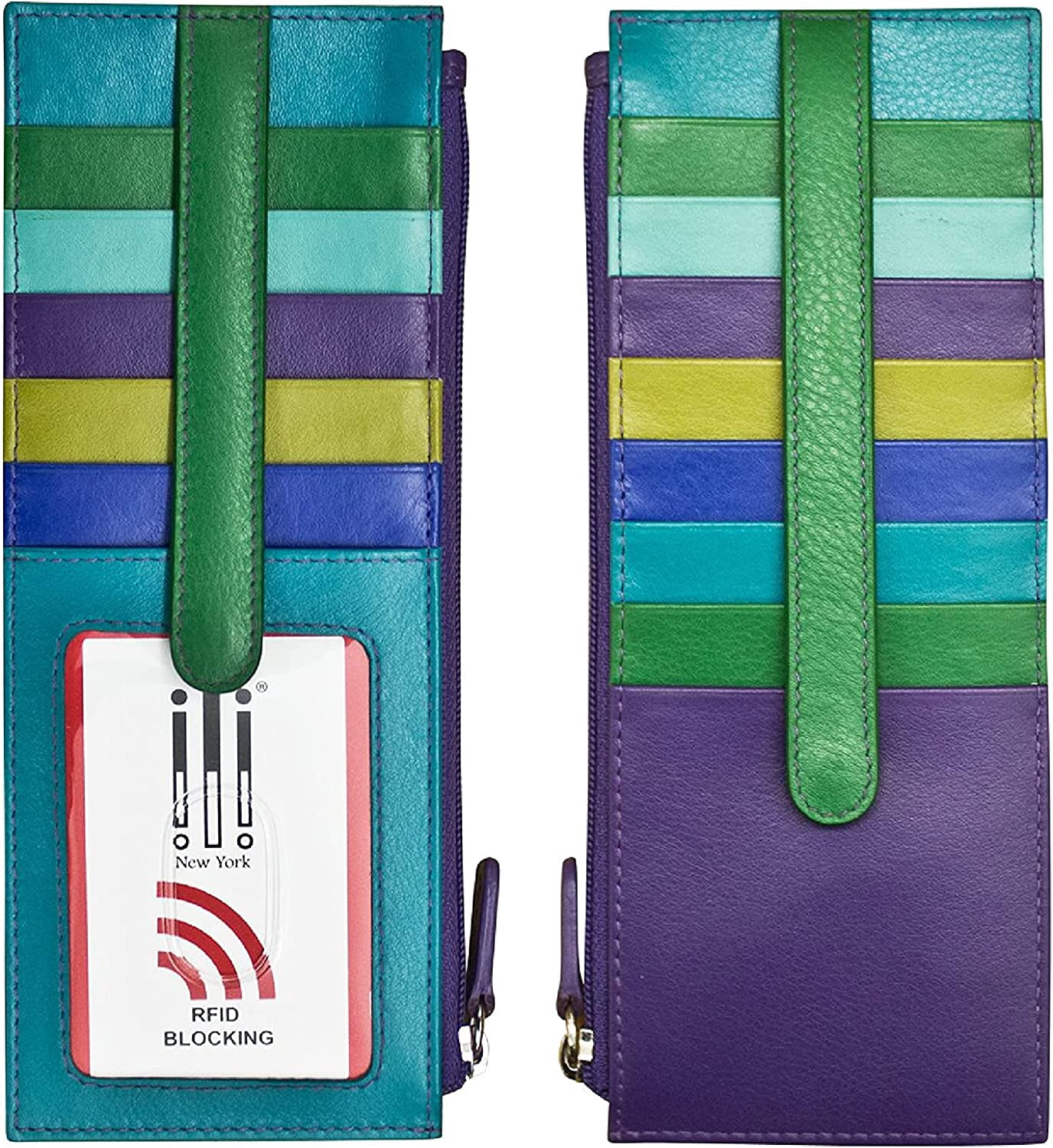 7800 Leather Card Holder with RFID Blocking Lining (Cool Tropics ...