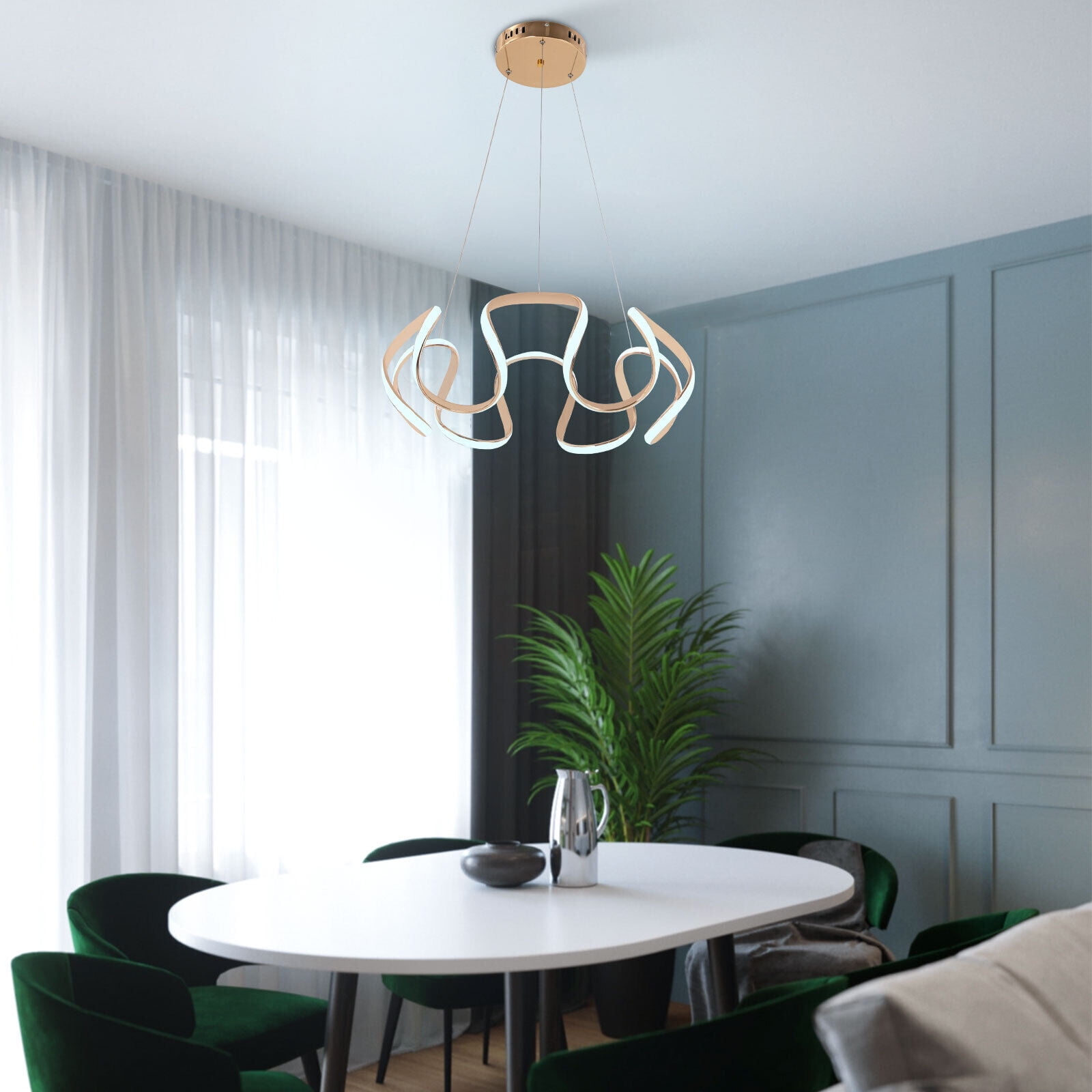 7800LM Modern LED Chandelier with Remote Control Dimmable Ceiling ...