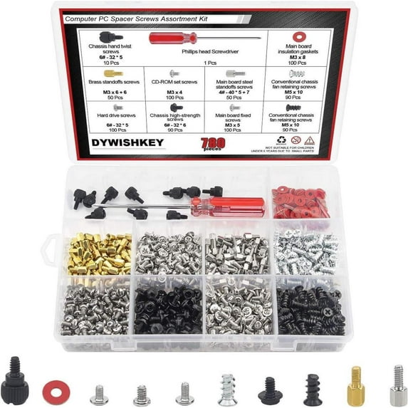 Giizhmy 780PC Computer Screw Kit for Computer Case, Motherboard, Fan ...