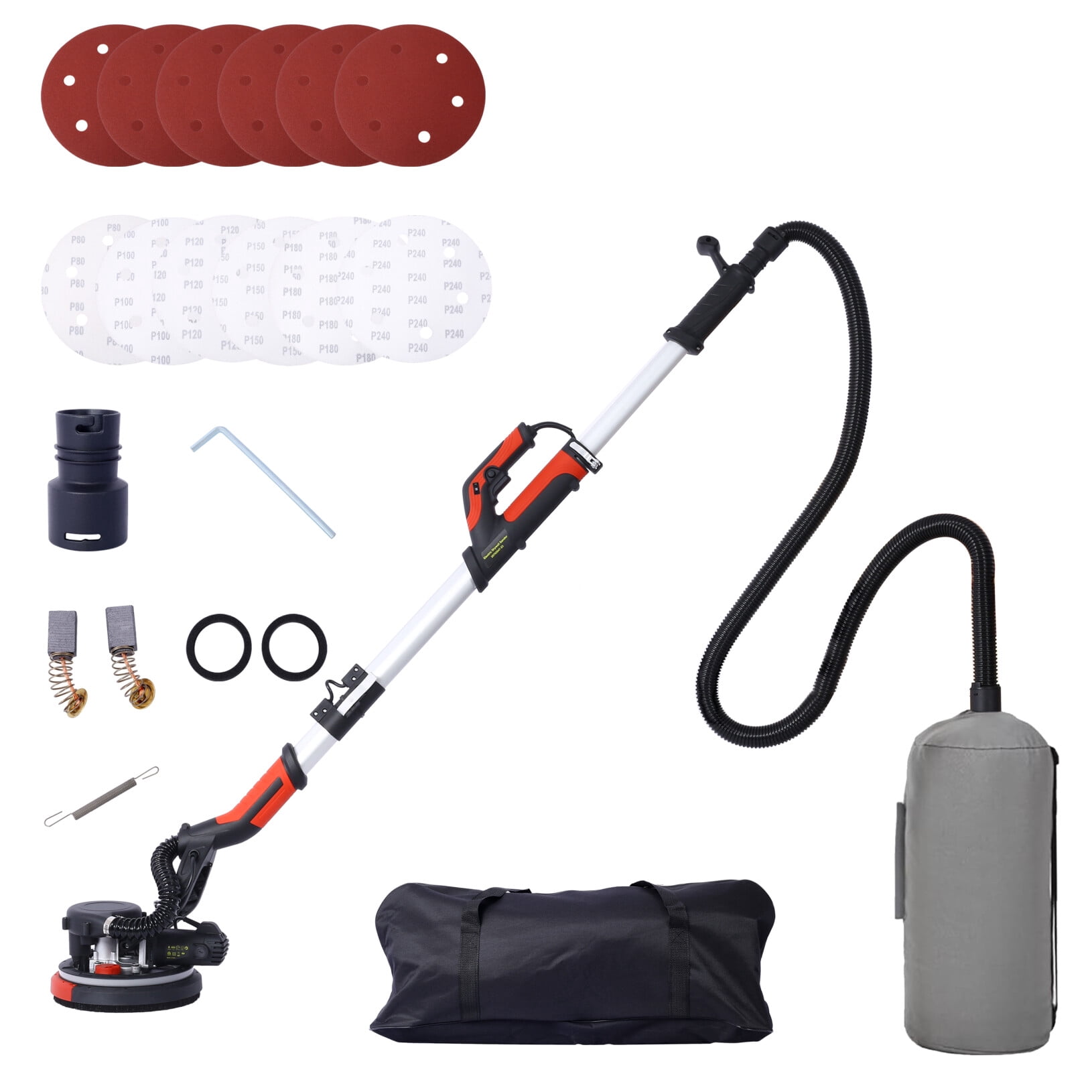 780W Electric Drywall Sander, 6.5A Dustless Wall Sander with Vacuum ...