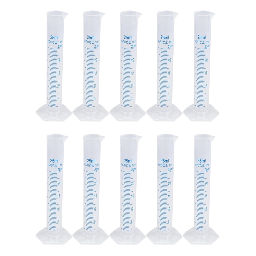7829 10pcs Plastic Measuring Cylinders With Blue Scale Lines For ...