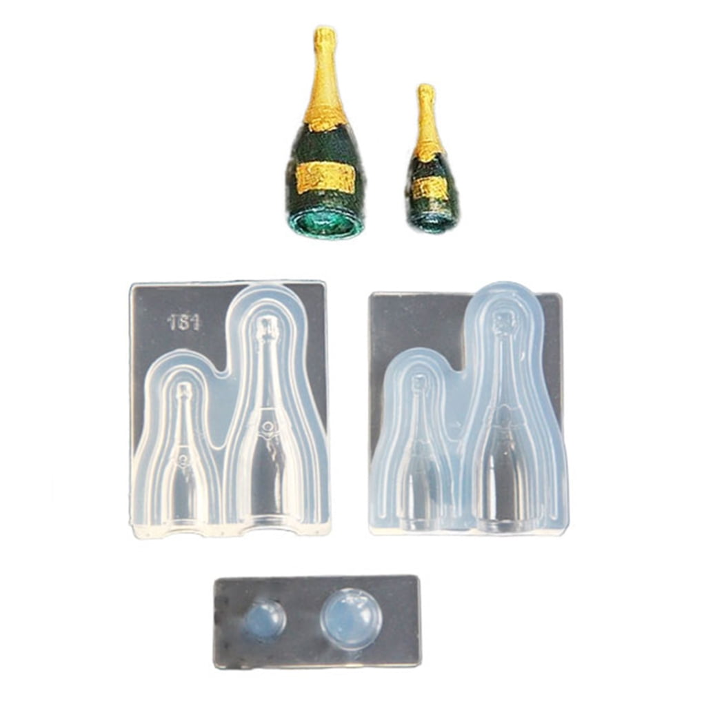 7829 3D Miniature Glass Bottle Jar Silicone Mold Container Epoxy Resin ...
