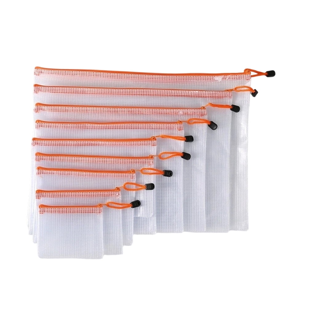 7829 9Pcs Water Resistant PVC File Bag Clear Mesh Document Organiser ...