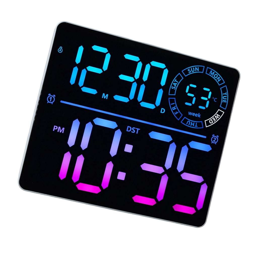 7829 Digital Alarm Clock With Multicolored Lighting and Date Display ...