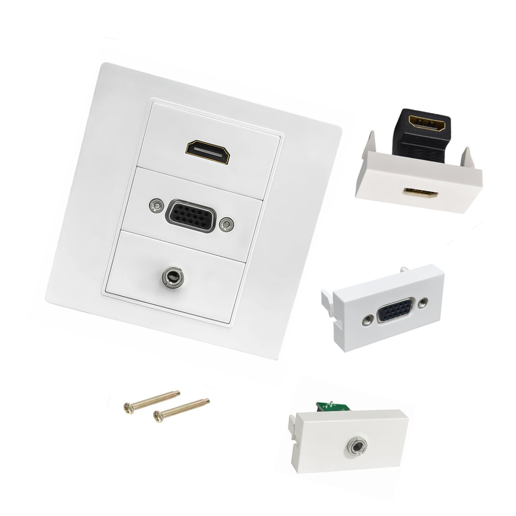 7829 Easy installation Multimedia Connector HDTV VGA 3.5mm Wall Plate ...