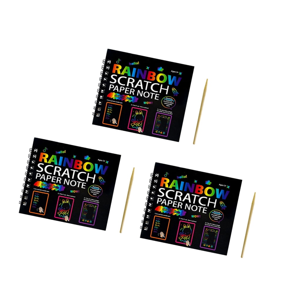 7829 Educational Scratch Drawing Pad Twin Coil Binding Scratch Doodling ...