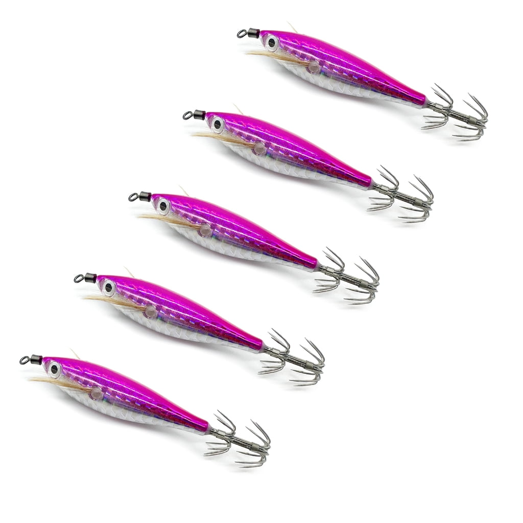 7829 Glow Squid Jig Hook Floating Horizontal Shrimp Lure Baits Glow Jig ...
