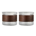 7829 Handcrafted Wood And Glass Cup Ideal For Tea Coffee Juices Stylish ...