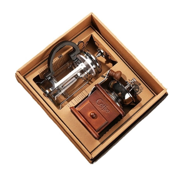 7829 Manual Coffee Bean Grinders And Nonrust Steel French Press Set ...