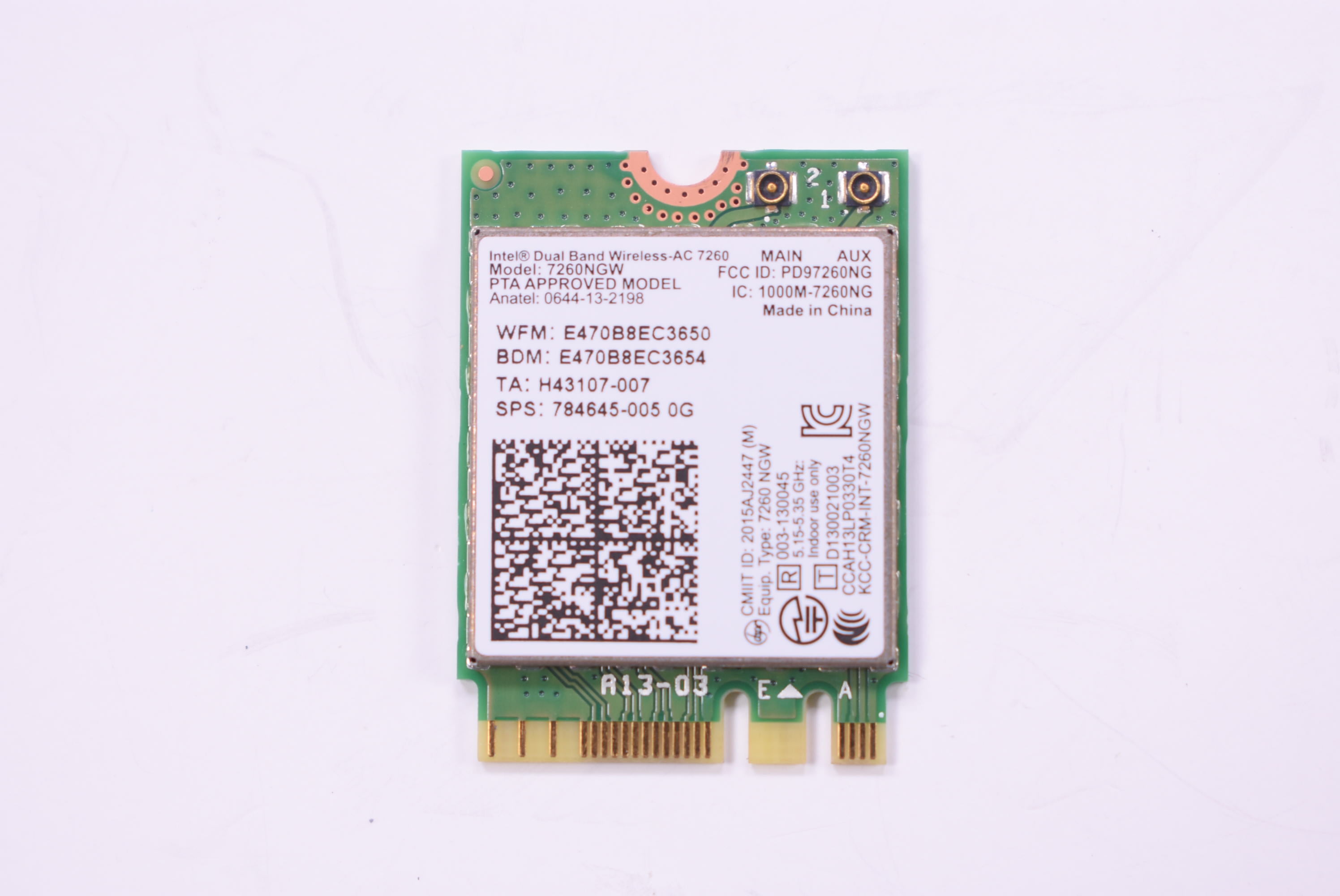 784645-005 Hp Wireless Card Wifi And Bluetooth 4.0 14-AK030NR 14 ...
