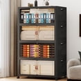 784QT Extra Large Stackable Storage Bins with Lids & Wheels & Door ...