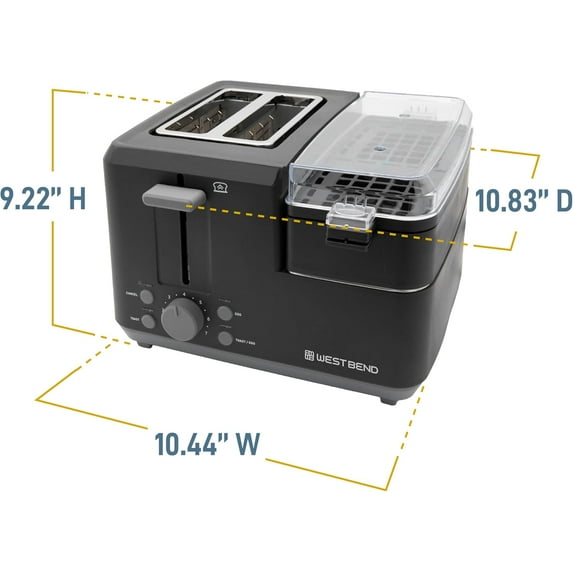 78500 Breakfast Station, 2-Slice Toaster with Removable Meat and ...