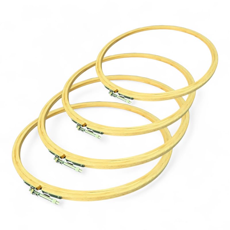 78910 INCHS Embroidery Wooden Hoop5 PLY Pack of 4Wooden Hoop Ring for ...