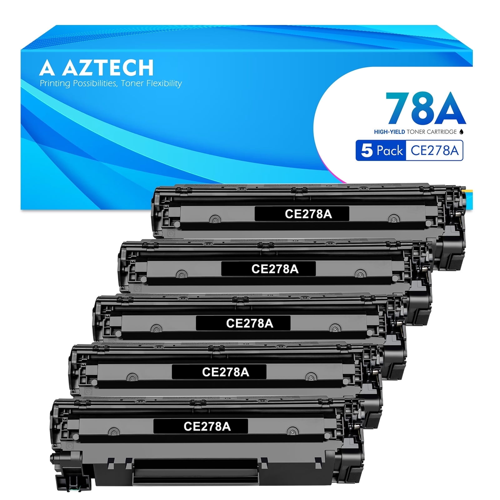 78A CE278A Black Toner Cartridge, 5-Pack Compatible for Laserjet ...