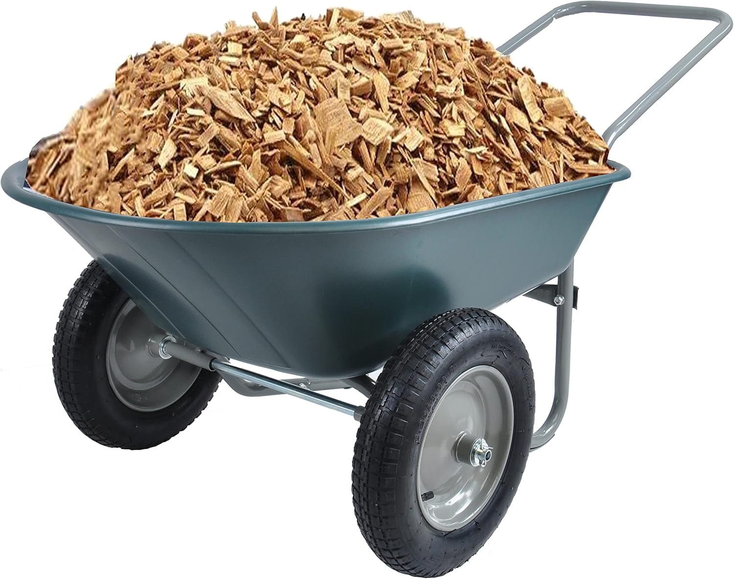 78L Garden Cart, Durable Green Two Wheeled Garden Wheelbarrow Trolley w ...