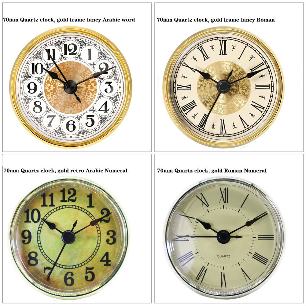 78MM Clock Quartz Movement Round Clocks Face Insert Classic Clock Craft ...