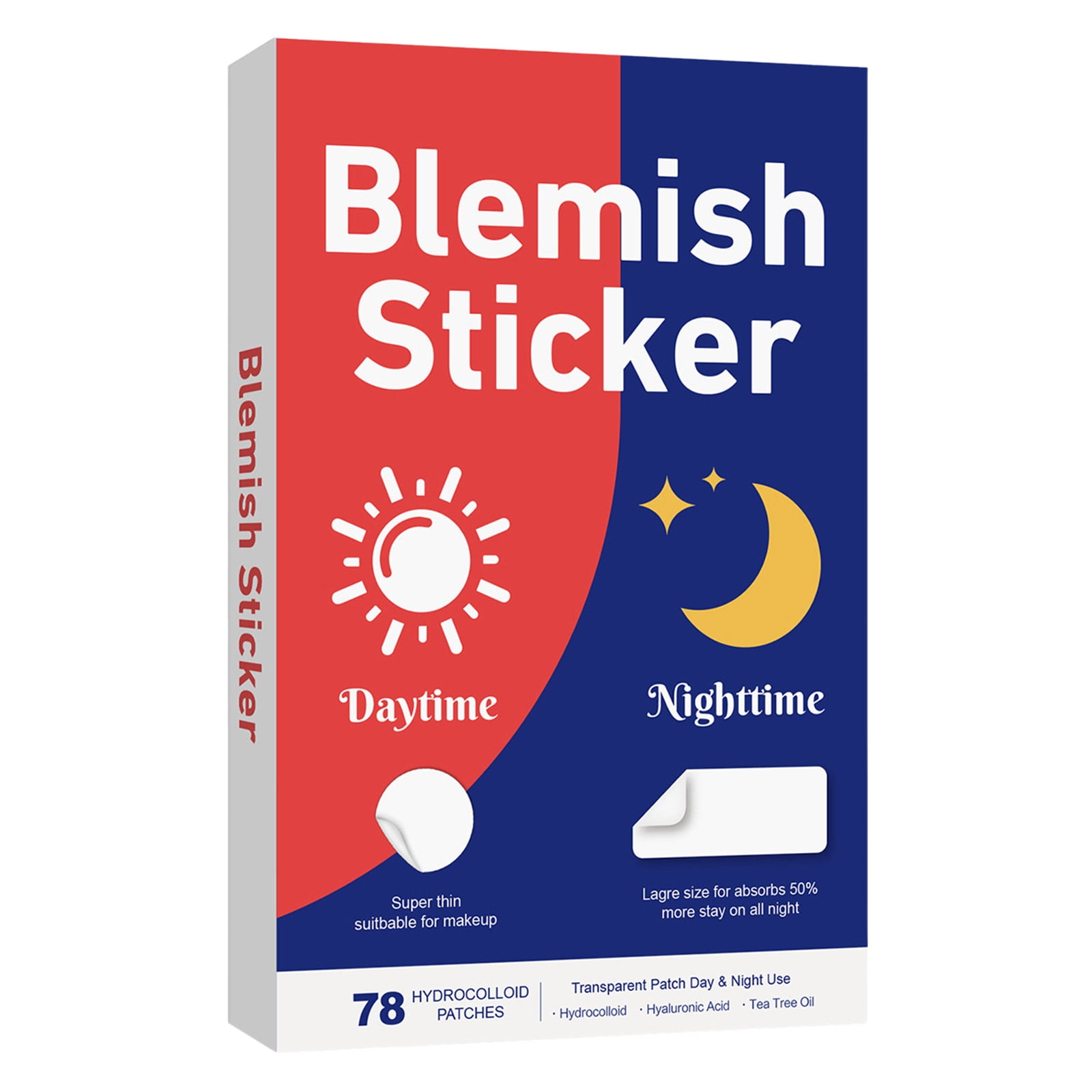 78PCS Hydrocolloid Pimple Patch - Day/Night Acne Care - Ultra Thin ...