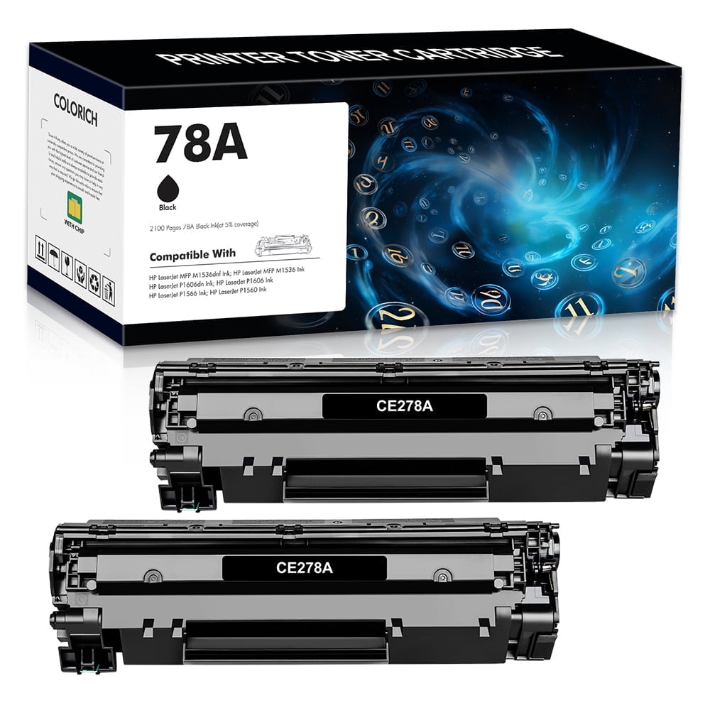 Colorich 78A CE278A Toner Cartridge, Black, High Yield, 2-Pack ...
