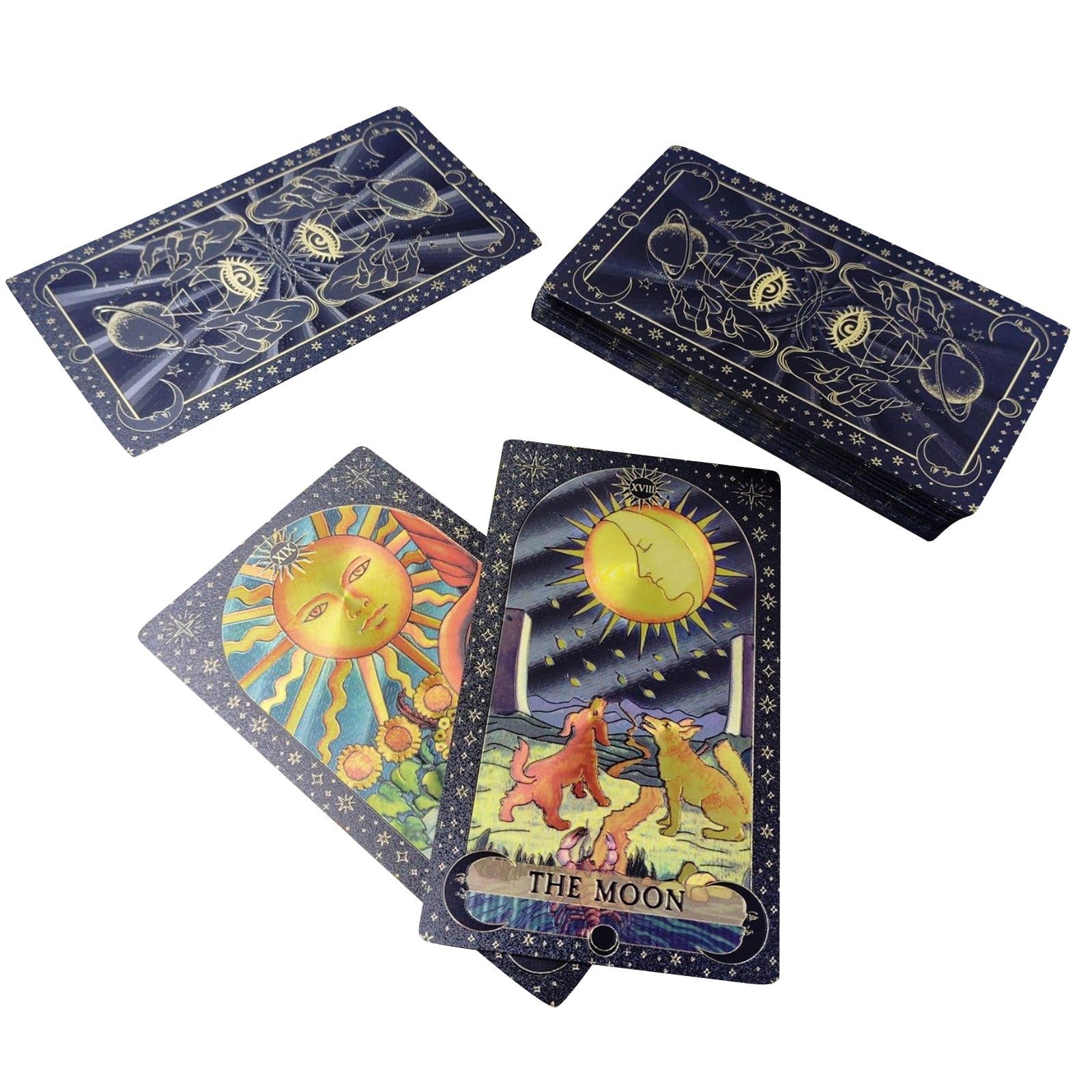 78pcs Gold Foil Tarot Cards Tarot Deck with Guidebook Book,Future Telling Game Play Cards for ...