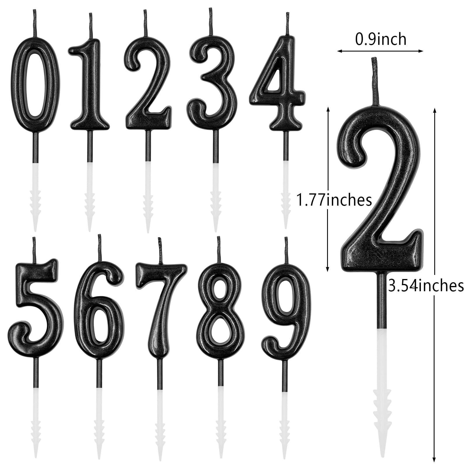 78th & 87th AJH3 Birthday Candles, Black Number 78 87 Candle for Cake ...