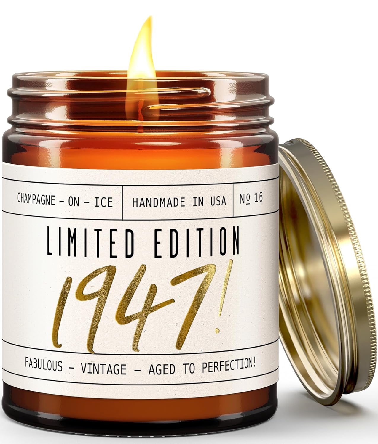 78th Birthday Gifts for Women - 'Limited Edition 1947' Soy Candle, w ...