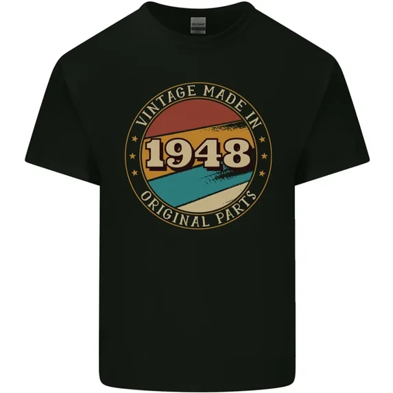 78th Birthday Vintage Made In 1948 Mens Cotton T-Shirt Tee Top ...