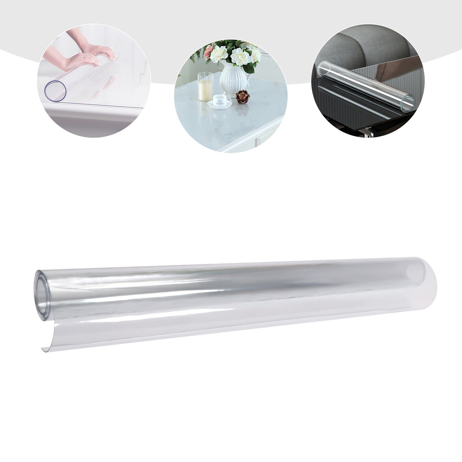78x42Inch Clear PVC Tablecloth 2mm Thick Clear Desk Protector Table ...
