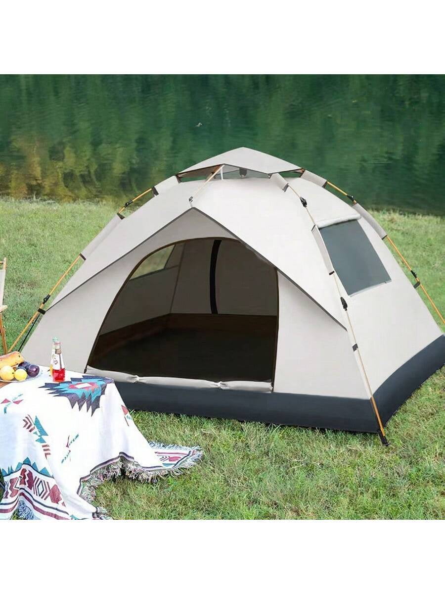 78x78x59 Inch 4-Person Automatic Pop-Up Tent - 2 Doors & 2 Windows ...