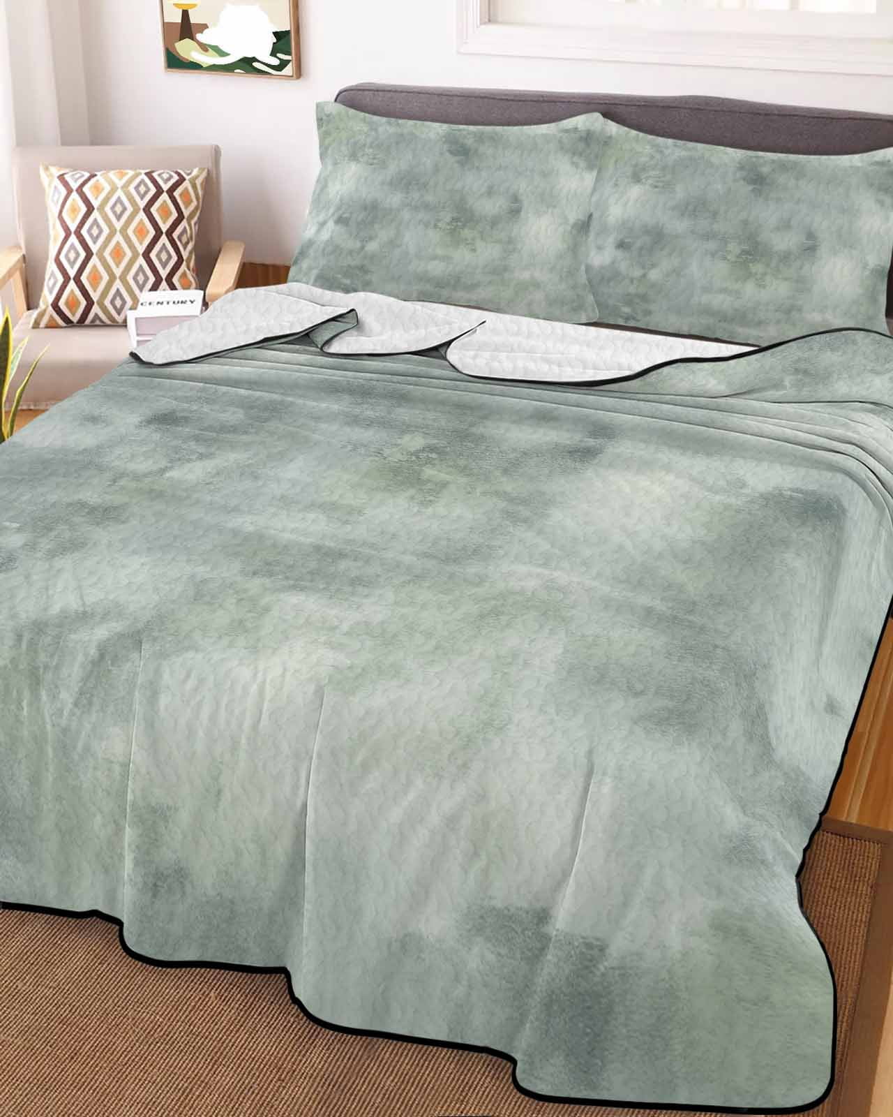 78x90in Quilt Bedding Set, Abstract Retro Graffiti Art Lightweight ...